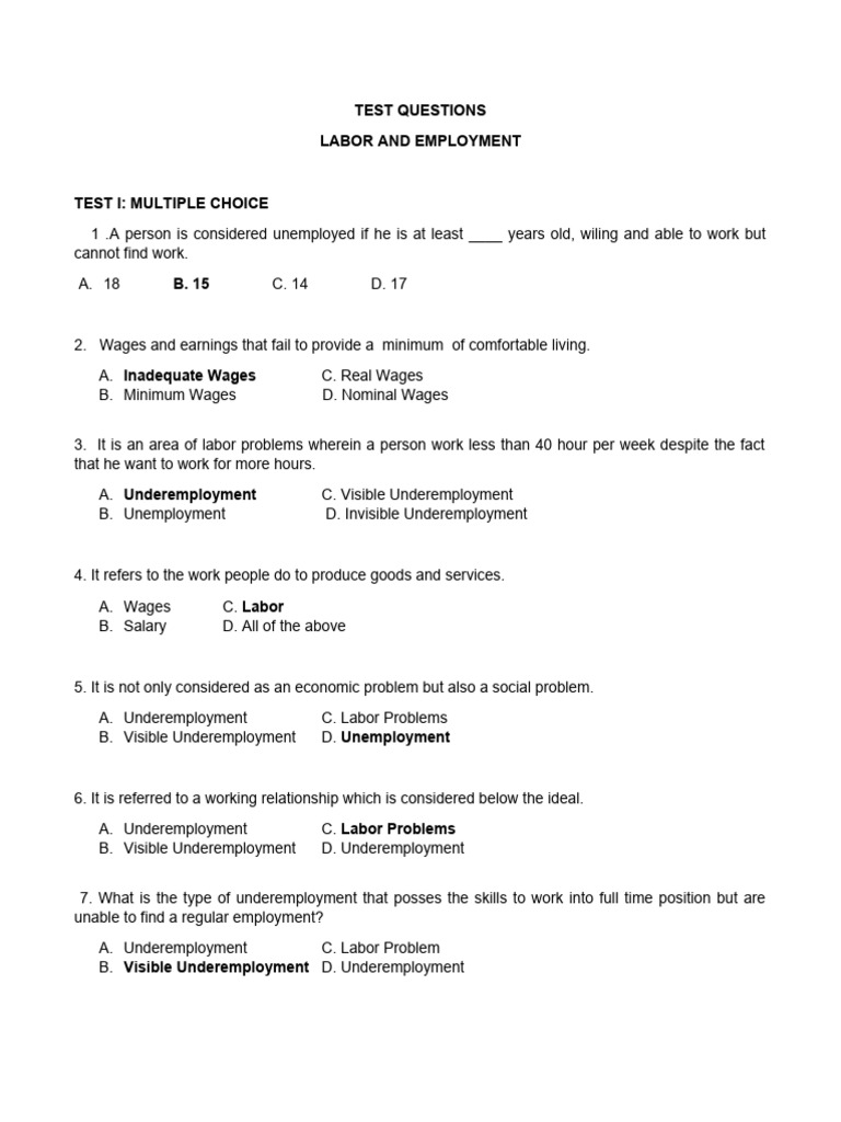 Labor and Employment Question | PDF