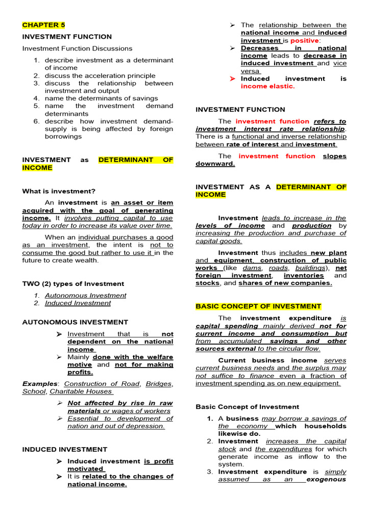 Investment | PDF | Consumption (Economics) | Investing