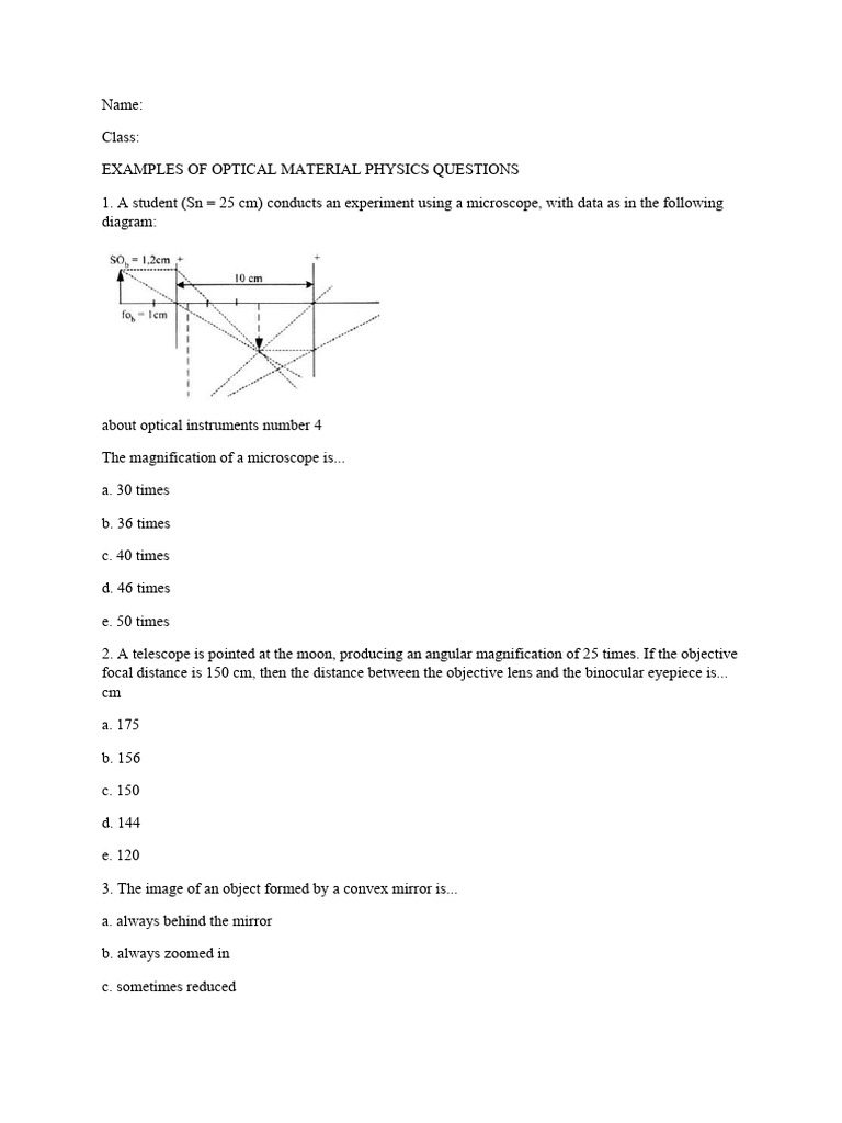 Questions About Optics | PDF | Optics | Electromagnetic Radiation