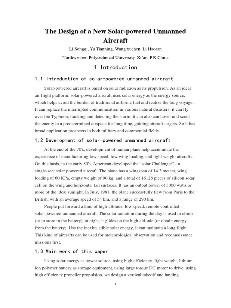 Li Songqi Yu Tianning Wang Xuchen Li Haoran The Design of A New Solar ...