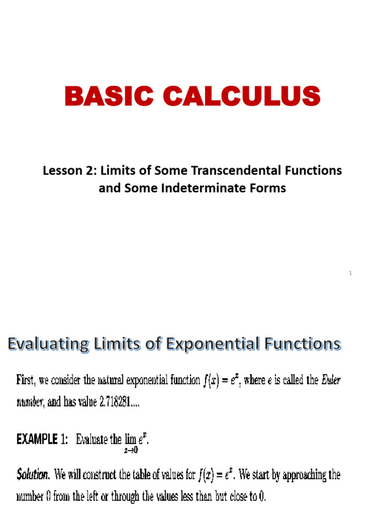 Basic Calculus Presentation Week B | PDF