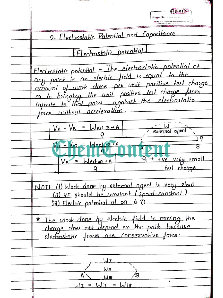 Electrostatic Potential and Capacitance | PDF