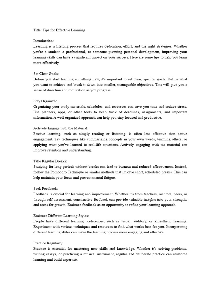 studygood | PDF | Learning | Learning Styles