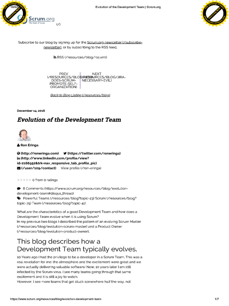 Evolution of Dev Team | PDF