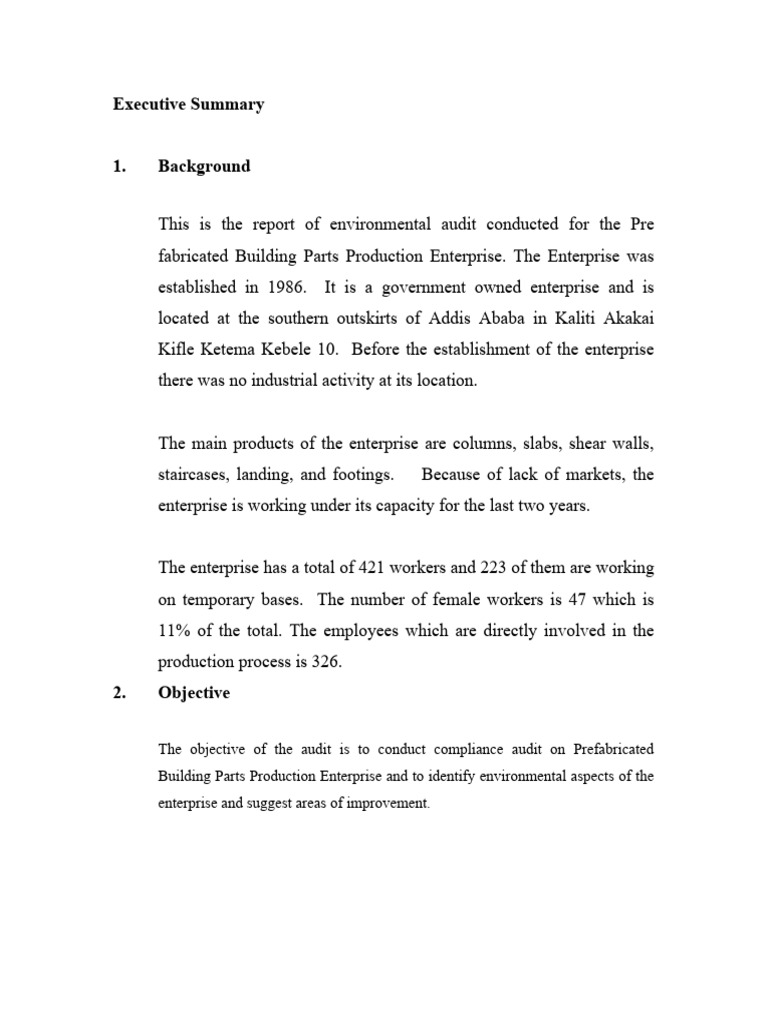 Environmental Audit Report of Prefabricated Factory | PDF | Audit ...