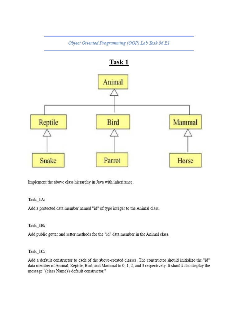 Lab Tasks 6 | PDF | Class (Computer Programming) | Method (Computer ...