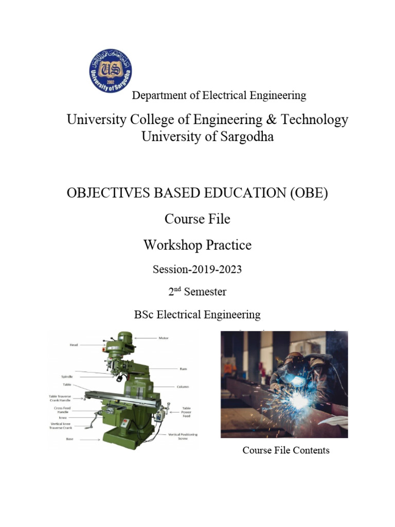 Workshop Practice Course File | PDF | Mechanical Engineering | Metalworking