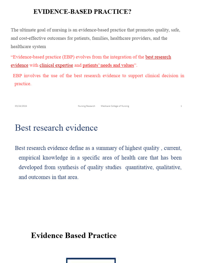 Evidence Based Practice | PDF | Evidence Based Medicine | Evidence Based Practice