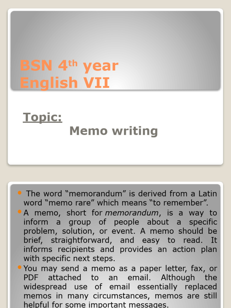 1 Memo Writing | PDF