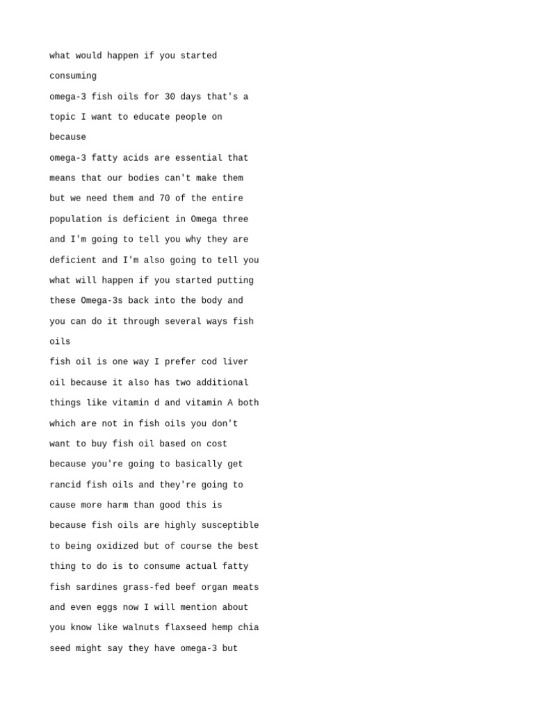 What Happens If You Consumed Omega 3 Fish Oils For 30 Days Pdf