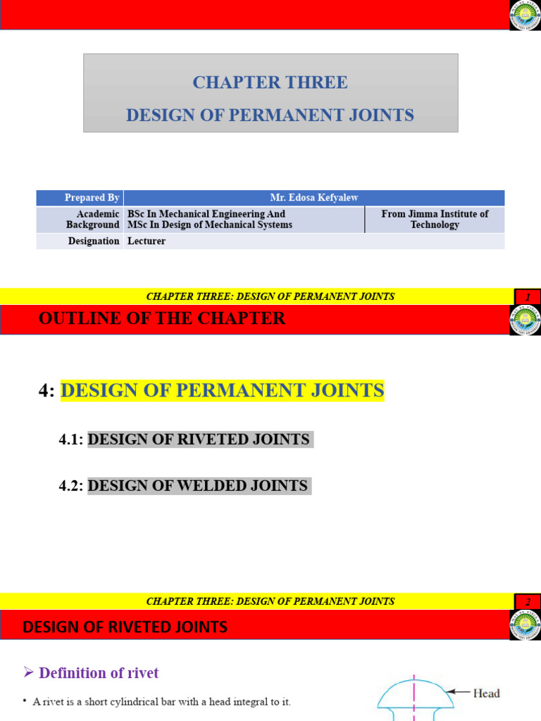 Chapter 4 (Design of Permanent Joints) | PDF | Rivet | Strength Of Materials