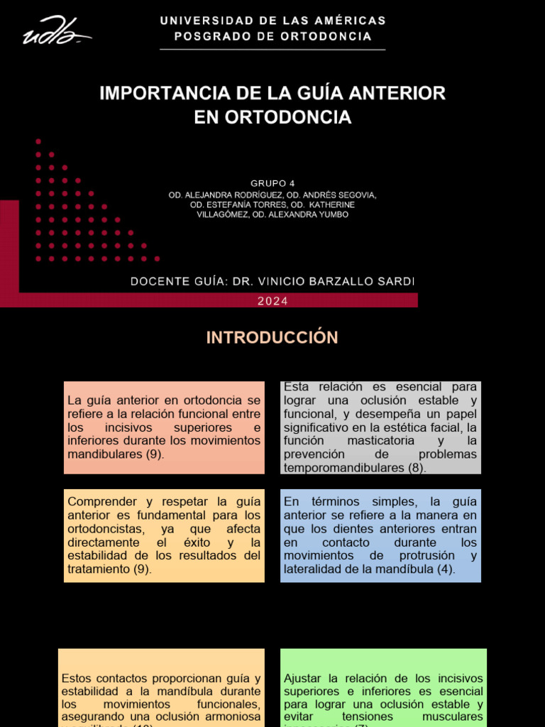 Guía Anterior en Ortodoncia: Clave para Oclusión Estable | PDF ...