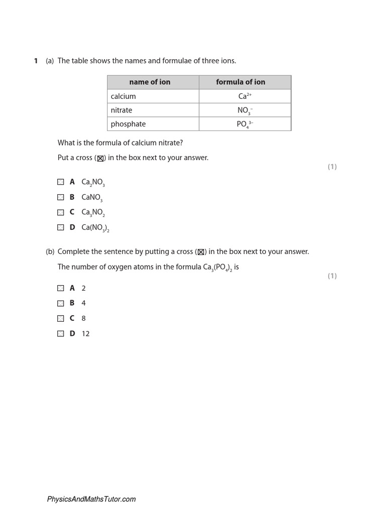 Types of Substances 2 QP | PDF | Molecules | Ion
