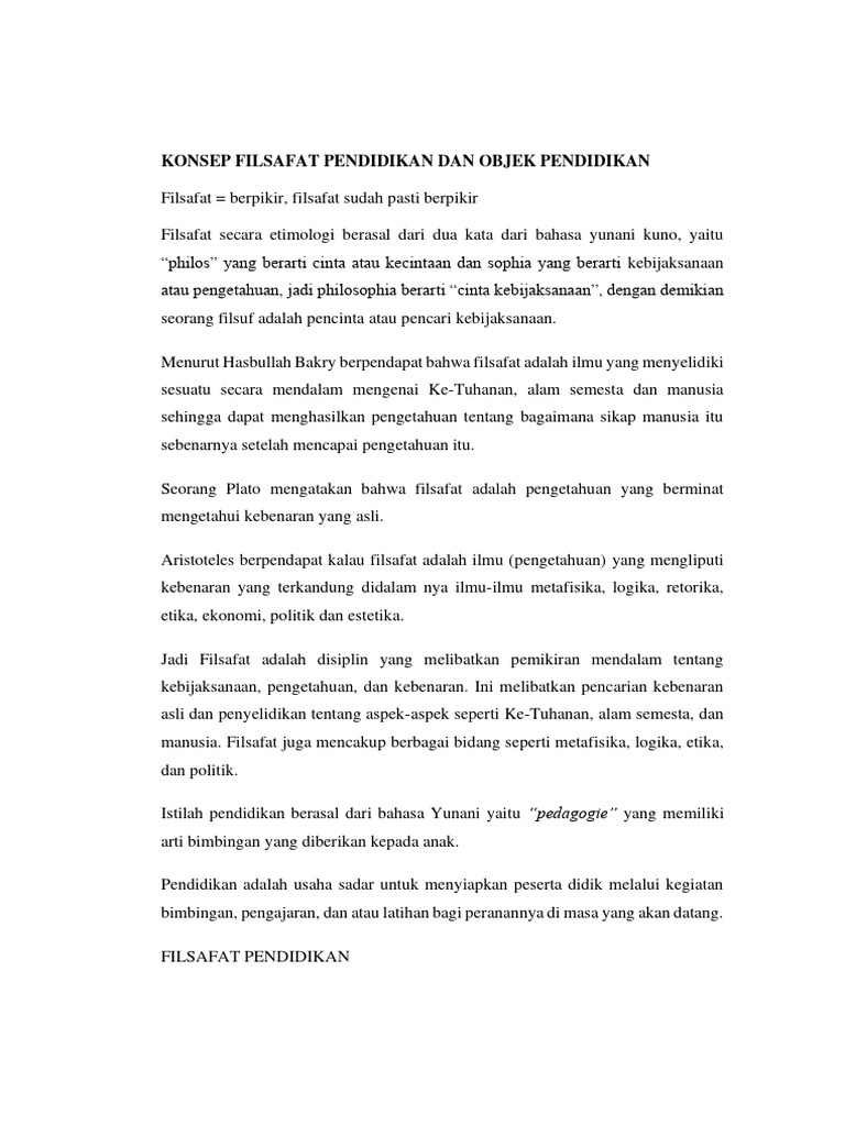 Filsafat Pendidikan | PDF