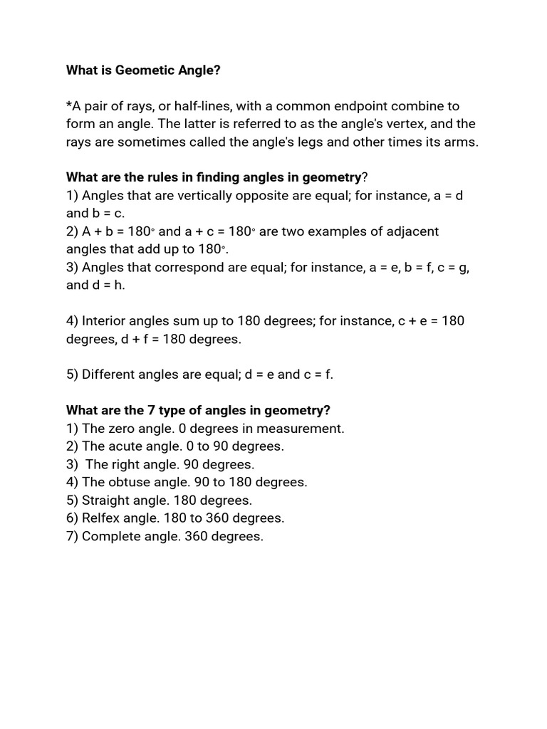 Geometric Angle | PDF