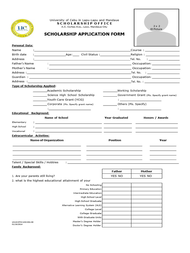 Scholarship-Application-Form (SAF) | PDF
