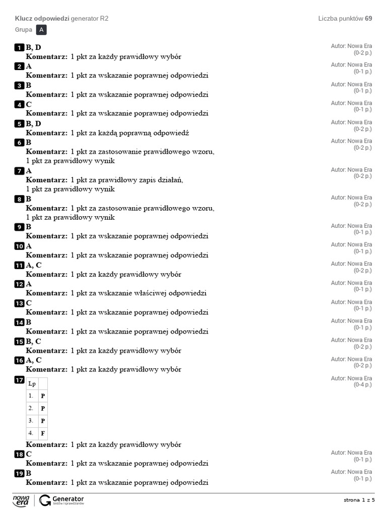 Klucz Odpowiedzi | PDF