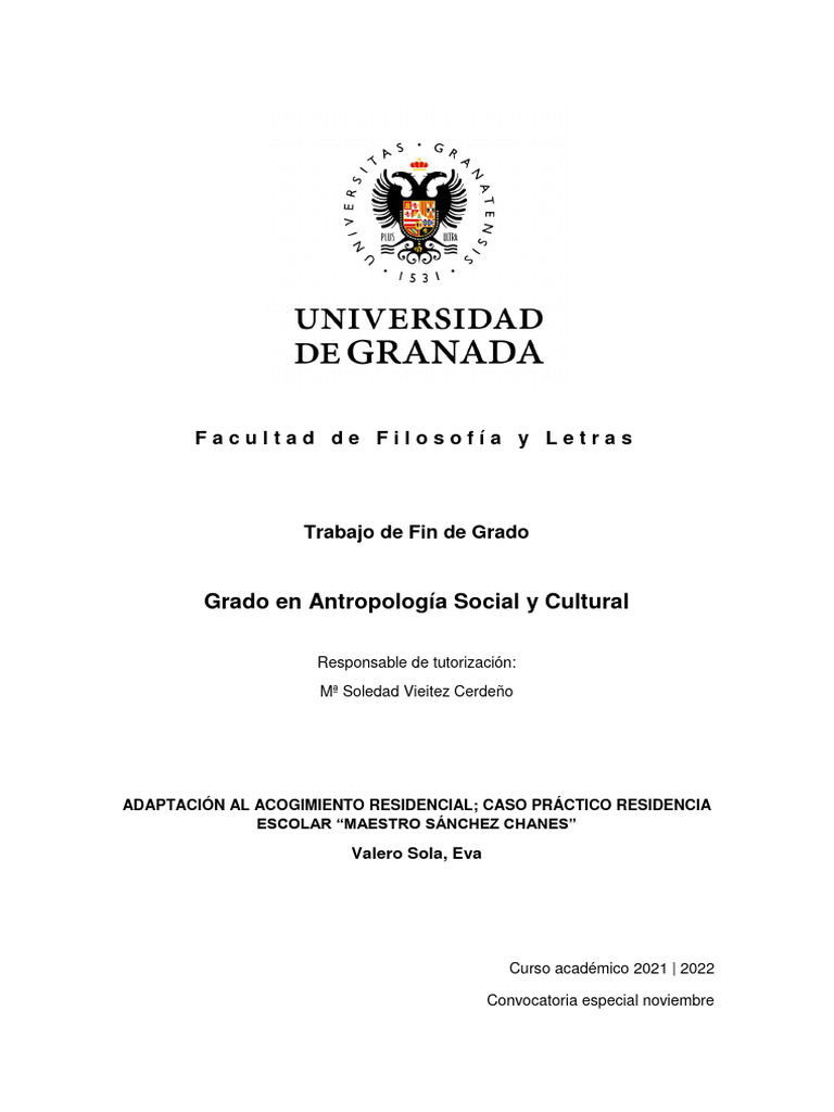 TFG 294 Valero Sola Eva | PDF | Escuelas | Etnografía