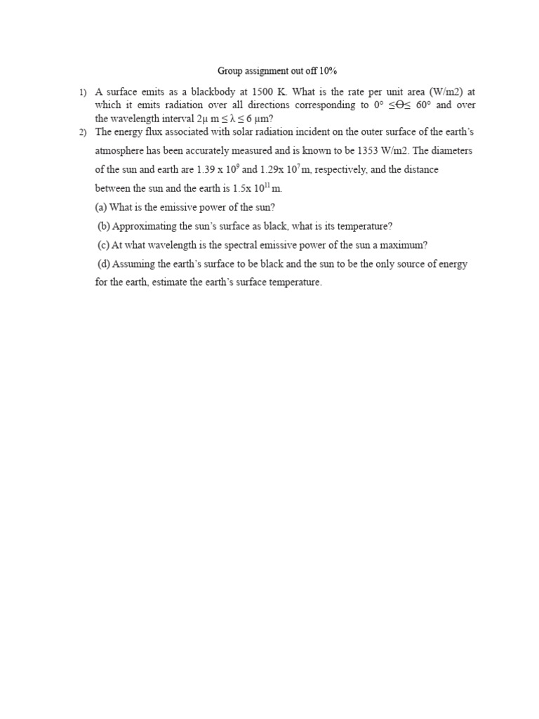 Heat Transfer Group Assignment. | PDF