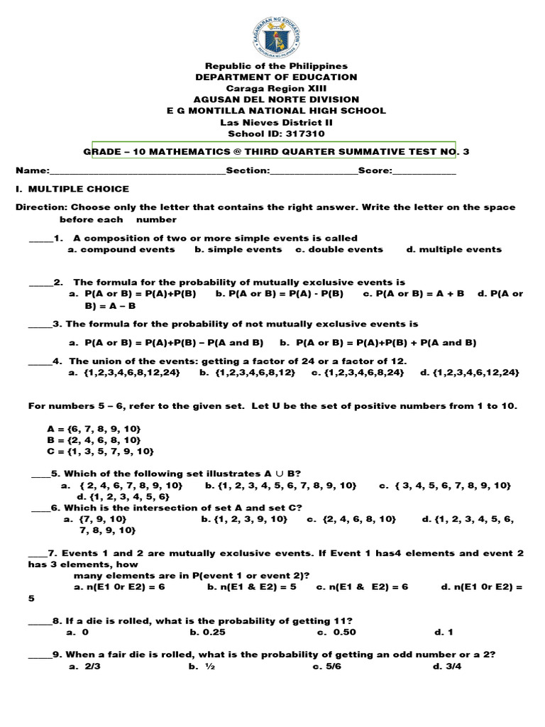 Q3 Sum 3 | PDF | Odds | Probability