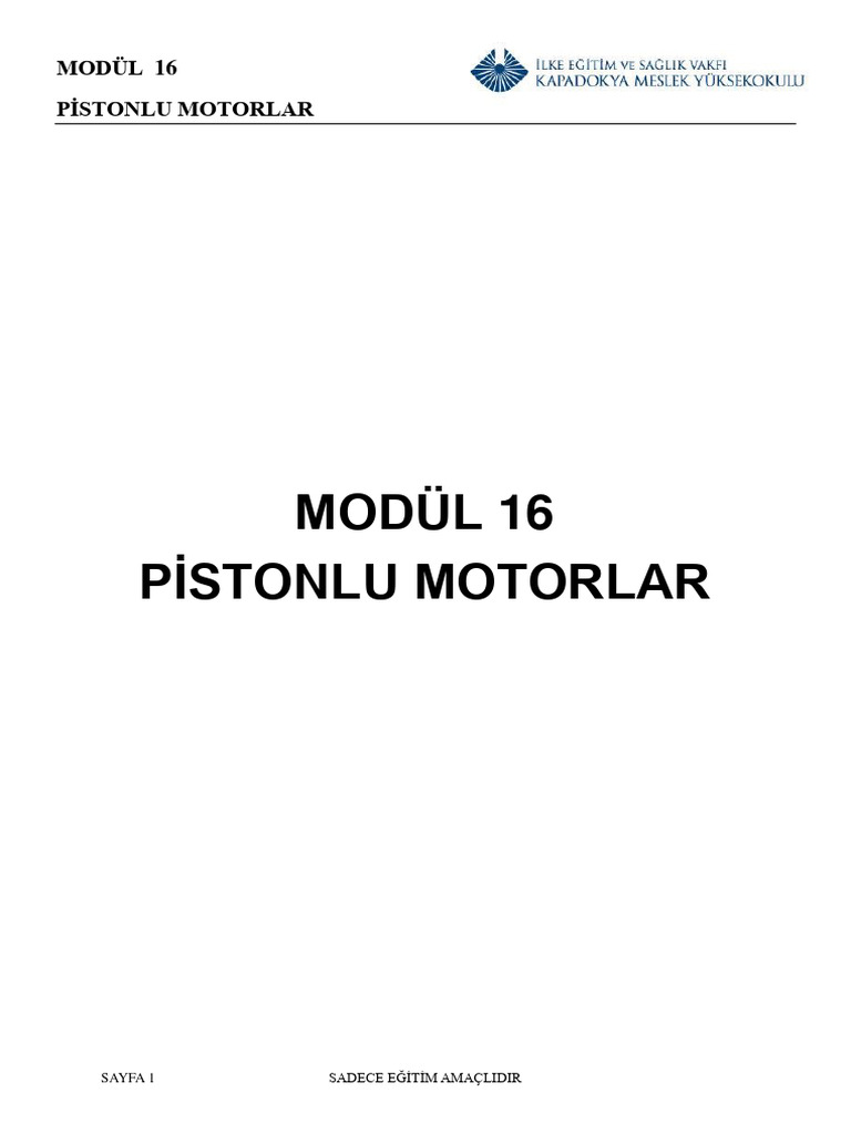 Modul 16 Pistonlu motorlar-1-1 Tümü | PDF