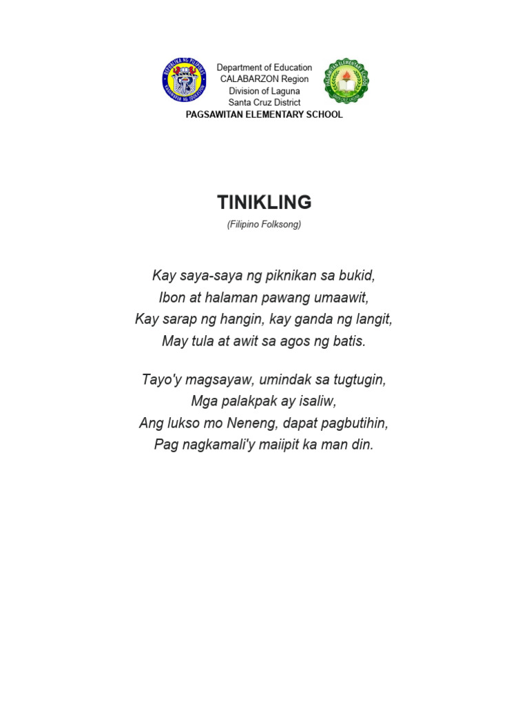 Tinikling Lyrics | PDF