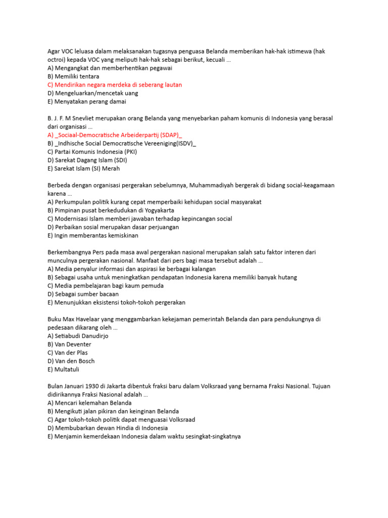 Kisi Kisi Sej Wajib | PDF