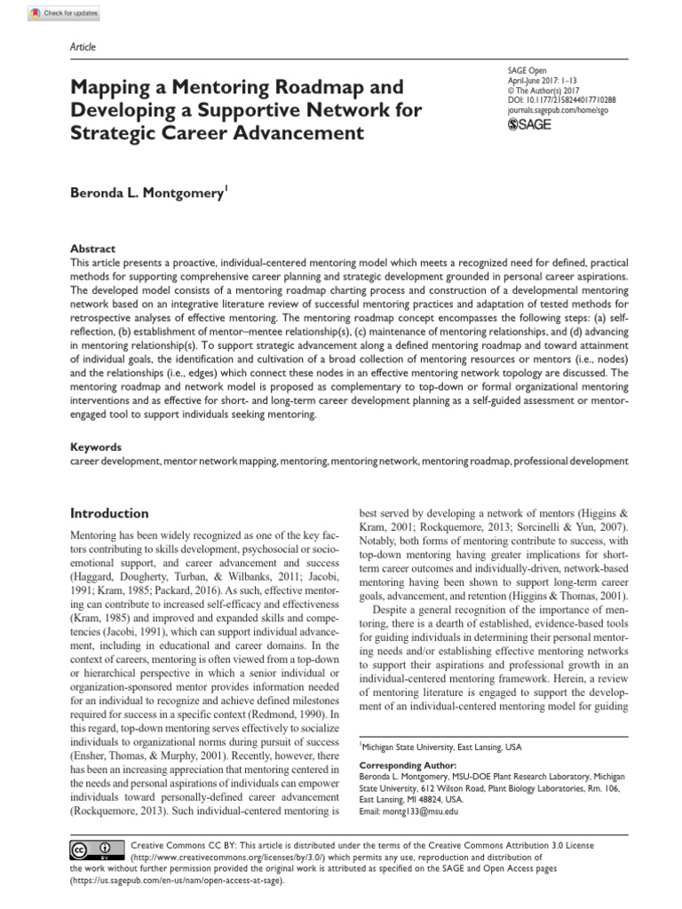 Mapping A Mentoring Roadmap | PDF | Mentorship | Motivation