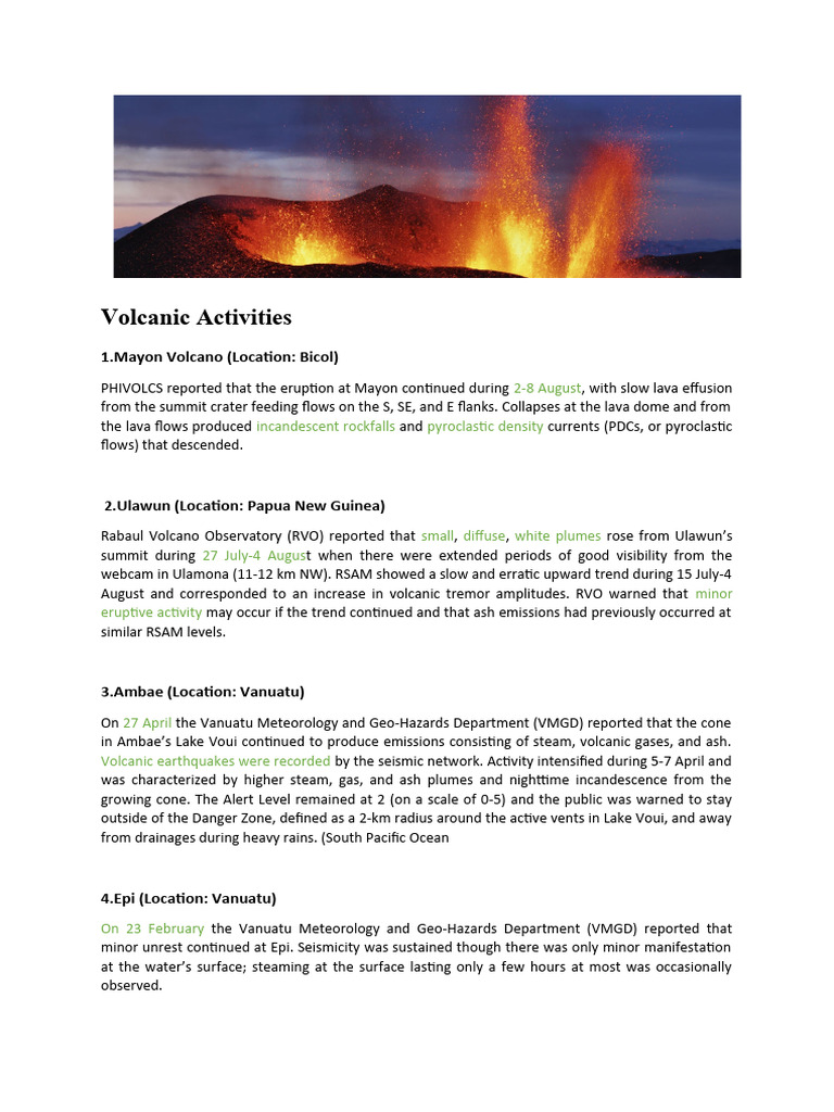 Sci - 10 Volcano and Earthquake Activity | PDF | Volcano | Types Of ...