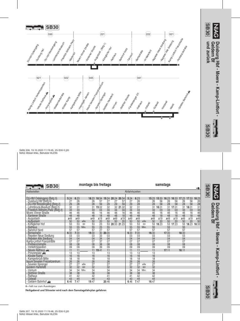 Linie sb30 Duisburg HBF - Geldern BF | PDF