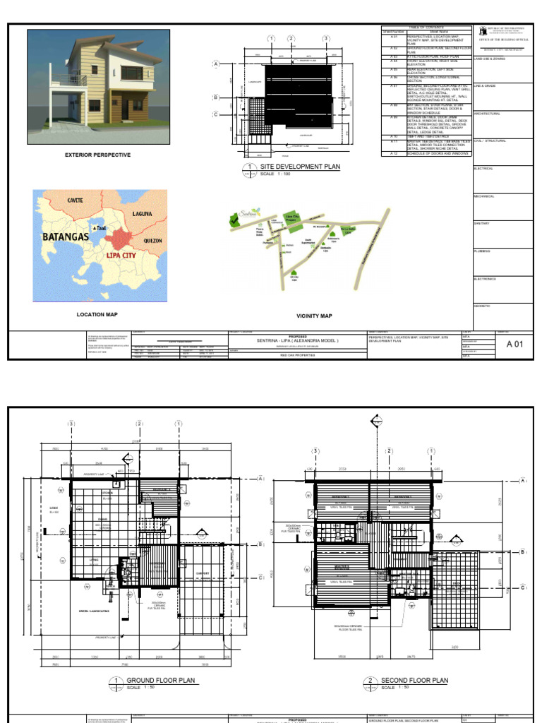 Sentrina-Lipa Architectural Plans | PDF | Door | Architectural Elements