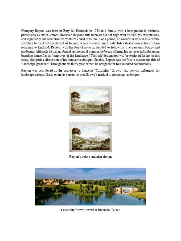 Biography of Repton | PDF | Landscape | Landscape Architecture