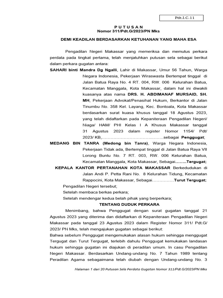 Berkas Banding Perdata 73 2024 | PDF