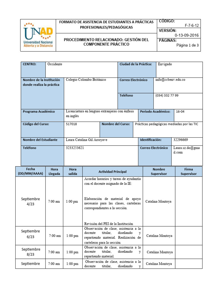 Formato de Asistencia - LauraGil-32296669-PPMT | PDF