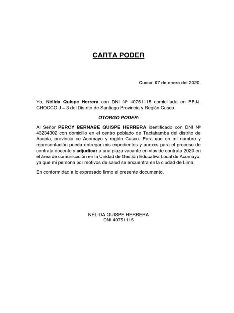 Carta Poder 2023 PDF | PDF