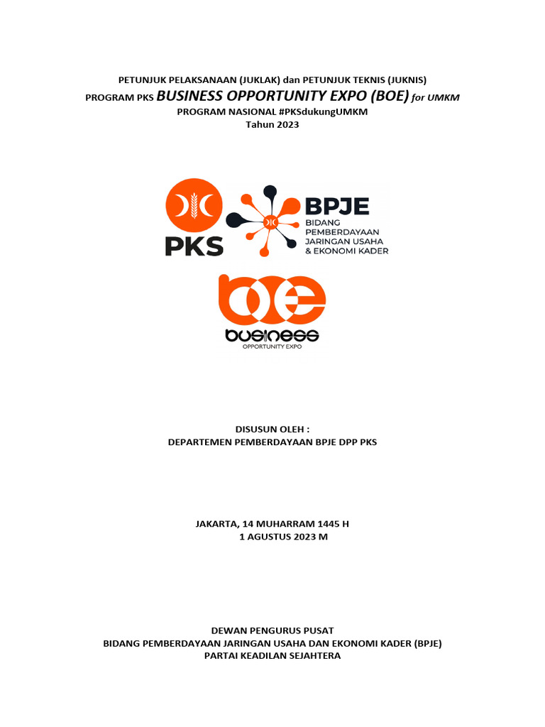 Juklak Juknis Boe 2023 | PDF