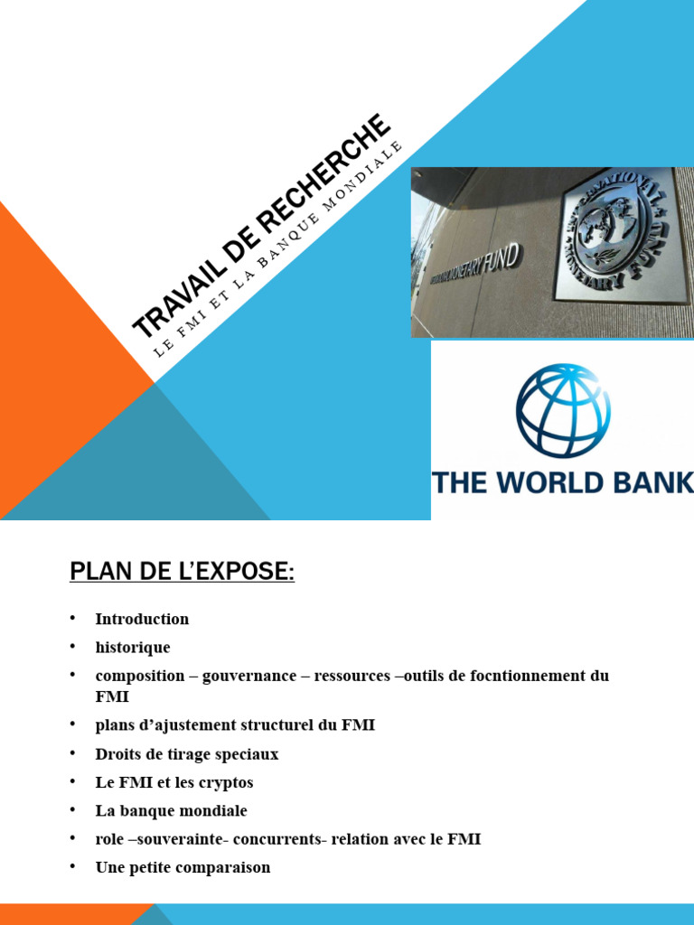Rôle du FMI et de la Banque Mondiale | PDF | Droits de tirage spéciaux ...