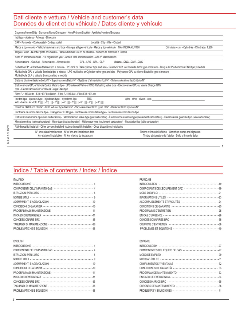 Lum Kuv 100ntx Ita Eng Fra Esp | PDF