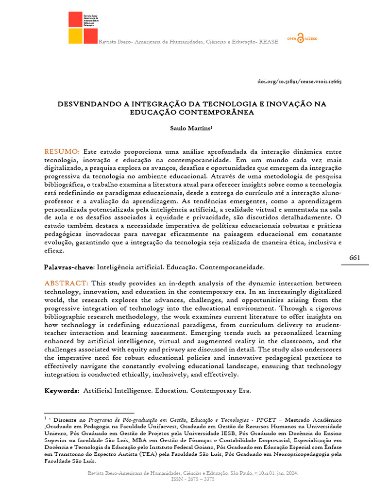 Desvendando A Integração Da Tecnologia e Inovação Na Educação ...