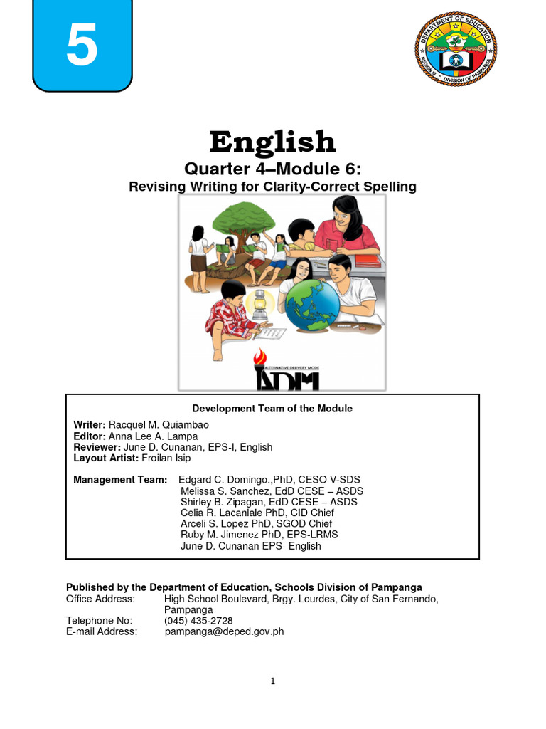 Eng5 Q4 Week6 16p | PDF | Learning | Spelling