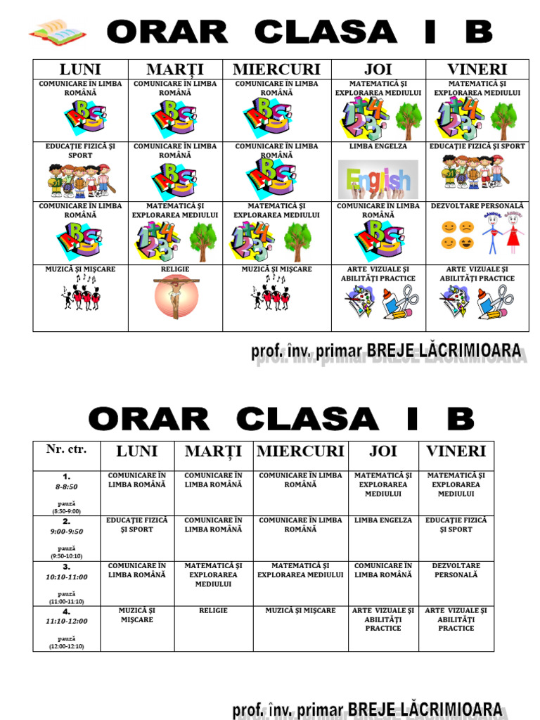 orar 1 B, 2022 | PDF