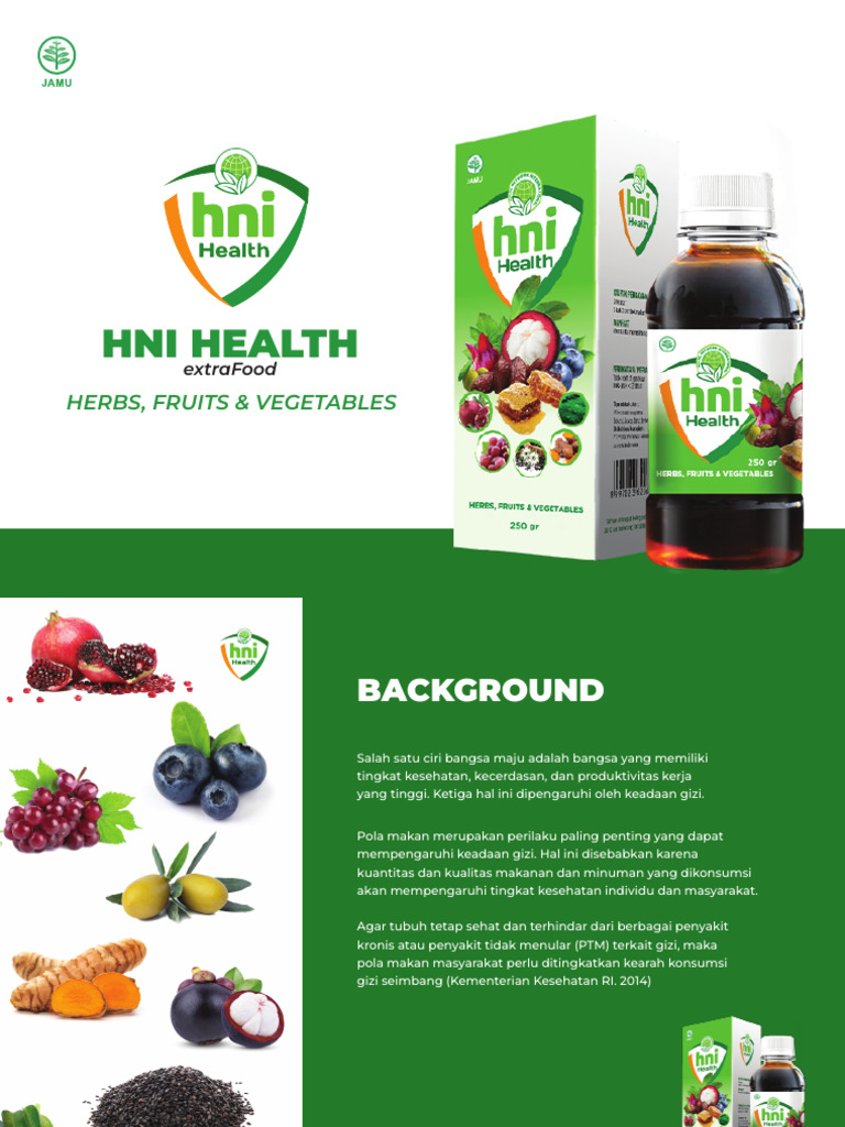 Manfaat HNI Health dan Extra Food | PDF