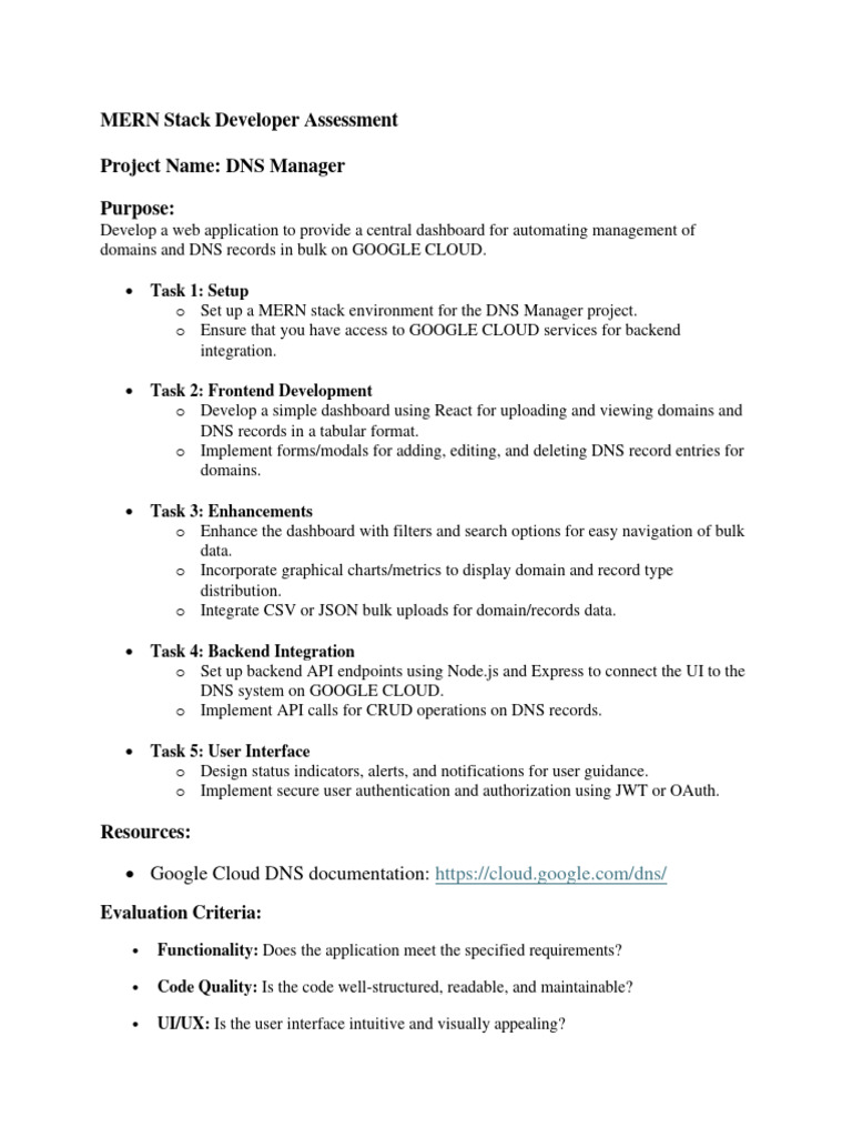MERN-Stack Developer Assessment | PDF | Cloud Computing | Domain Name ... MERN-Stack Developer Assessment | PDF | Cloud Computing | Domain Name ...