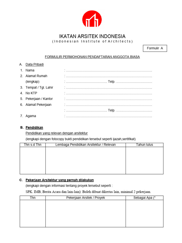 MASTER FORM - PENDAFTARAN Final | PDF