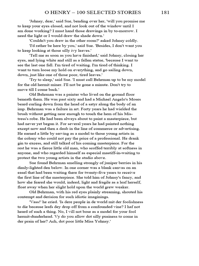 O Henry - 100 Selected Stories 181 | PDF