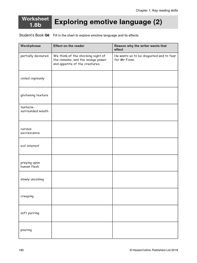 IGCSE Eng TG WS 1.8b | PDF