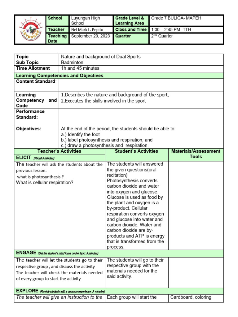 Lesson Plan 4 | PDF | Teachers | Lesson Plan