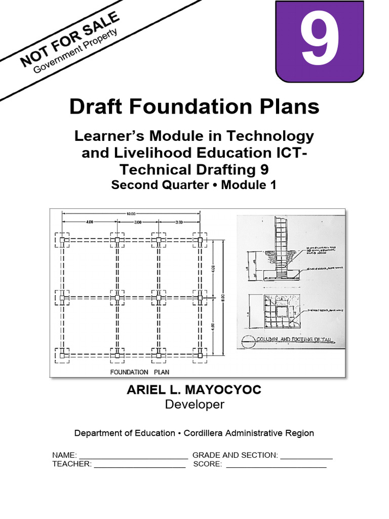 Tle9 Q2mod1 Draft Foundatio Plans Ariel Mayocyoc Bgo v1 | PDF | Foundation (Engineering) | Deep ...