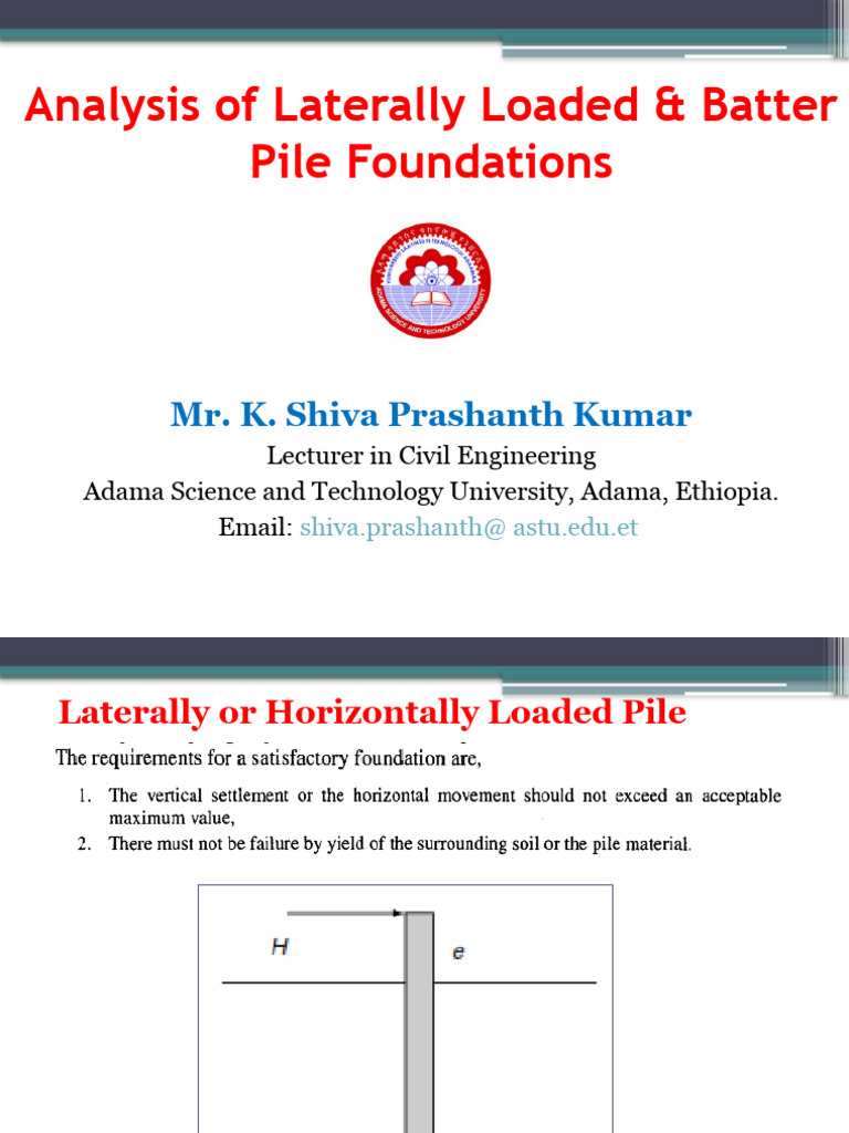 Analysis of Laterally Loaded & Batter Piles | PDF | Civil Engineering