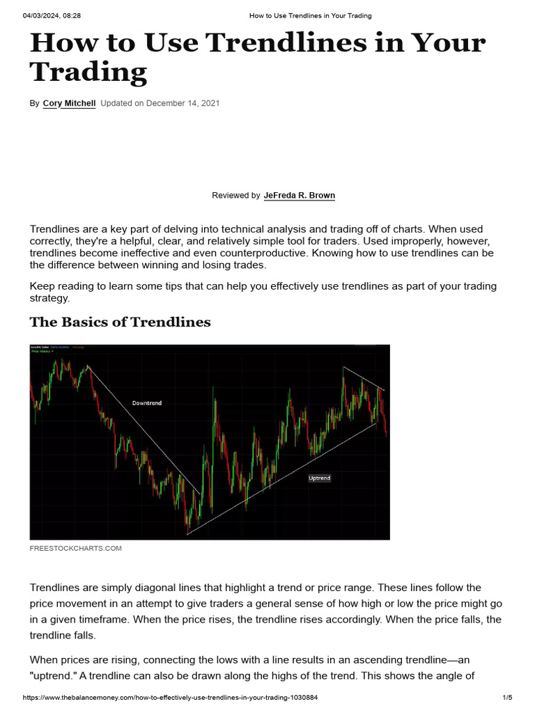 How To Use Trendlines in Your Trading | PDF | Technical Analysis ...